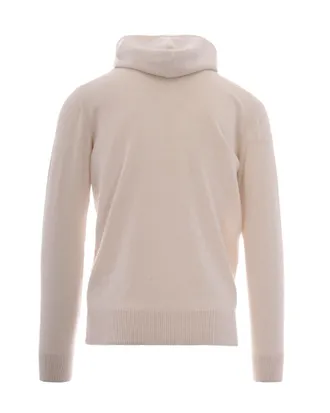 Eleventy Mens Hooded Cashmere Full-Zip Sweater Beige-Light Grey Sweatshirts Beige/light