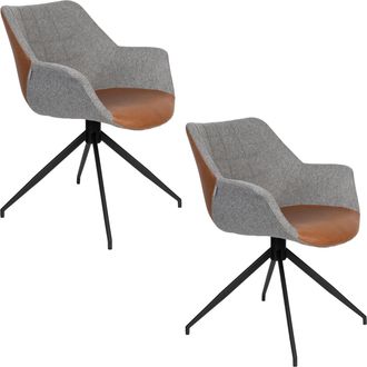 Zuiver Doulton Dreharmlehne Vintage Braun - 2er Set