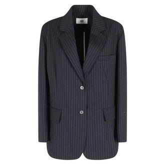 SOLOTRE Nadelstreifen-Blazer - - Jackets - Damen - Blau - S