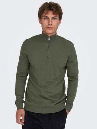 Only & Sons Troyer ONSLOUI REG 12 MEL HALF ZIP KNIT NOOS