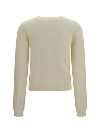 Ganni Womens Diamond-Pattern Cardigan Egret Cotton Sweater