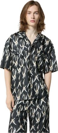 John Richmond Homme, Chemises, Noir, Taille: XS Chemise &agrave; Imprim&eacute; Graphique