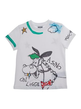 Moschino Graphic-Print Cotton T-Shirt - White