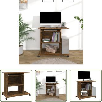 vidaXL vidaXL Schreibtisch mit Rollen - Schreibtisch R&auml;uchereiche 80x50x75 cm Holzwerkstoff