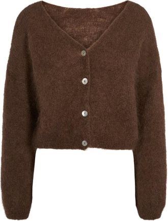 Americandreams Americandreams, Femme, Pulls, Brun, Taille: 38 FR Cornelia Cropped Cardigan
