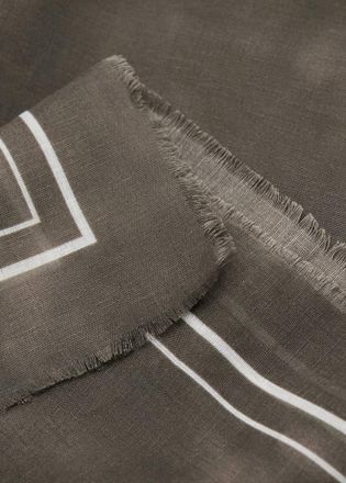 Mango Foulard imprim&eacute; modal et coton marron - Homme - Taille unique - MANGO MAN