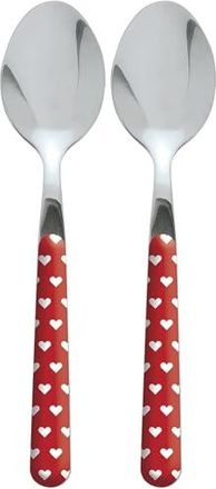 Excelsa Enjoy L&ouml;ffel Herz, Edelstahl, Rot, 19 x 3 x 1.8 cm (Packung mit 2)