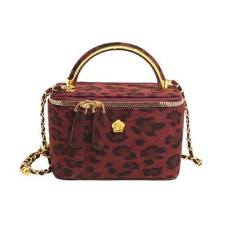 Generic Sac &agrave; bandouli&egrave;re r&eacute;tro en daim synth&eacute;tique imprim&eacute; l&eacute;opard avec poign&eacute;e pour femme, travail, shopping, voyage, quotidien, Rouge, 6.69x4.33x3.15inch