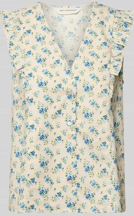 Moss Copenhagen Regular Fit Bluse aus Leinen-Mix Modell Solfried