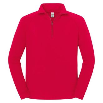 Fruit Of The Loom Fruit of the Loom - Iconic Premium Sweatshirt f&uuml;r Herren, mit halbem Rei&szlig;verschluss (Rot)