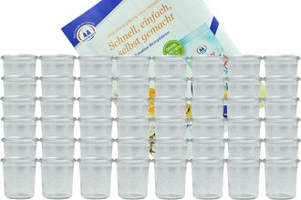 MamboCat 48er Set Weckgläser Sturzglas 140 ml I Original Weck Sturzglas Dessertglas I Einweckgläser für Kuchen Gelees UVM I Sturzgläser ohne Deckel inkl. Diama