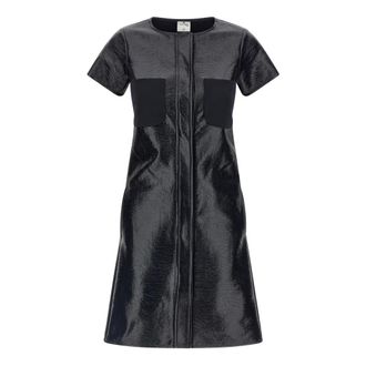 Courr&egrave;ges Kurzes Kleid mit 2 Taschen aus Vinyl - - Dresses - Damen - Schwarzk - XS