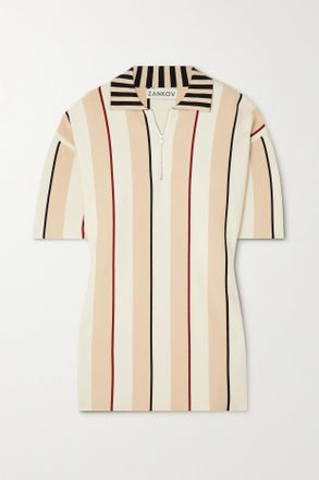 Zankov Gio Oberteil Aus Einer Gestreiften Biobaumwollmischung Mit Polokragen - Neutral