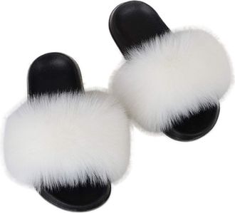 ORANDESIGNE Hausschuhe Damen Beil&auml;ufig Flip Flops Offener Zeh Strandschuhe Flip Flops Haar Zuhause Gem&uuml;tlich Schuh B Wei&szlig; 40/41 EU