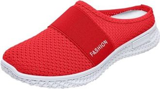 Generic Chaussures pour Femmes Confortables Respirantes Sportives Travail Décontractées Lacets Légeres Marche Quotidienne (Red, 39)
