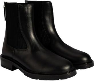Desa Bottes en Daim véritable pour Femme, élégantes et Confortables pour lautomne et lhiver pluvieux, avec Lacets élastiques. | Noir - 39