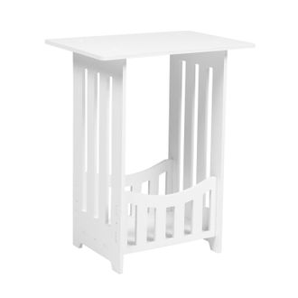 SOLUSTRE Kleiner Beistelltisch Verbundmaterial Hohles Design Platzsparender Nachttisch F&uuml;r Schlafzimmer Wohnzimmer Mit Stauraum