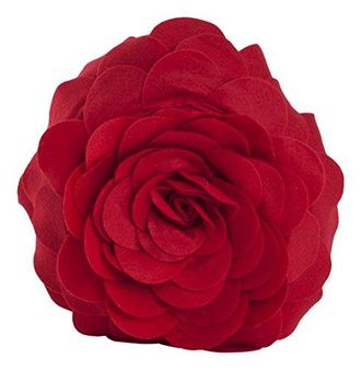 Saro Lifestyle FT095.R13R Fleur De Jardin Poly Filled Throw Pillow, Red, 13