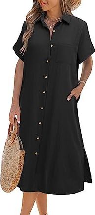 Zeagoo Jupes pour Femme Jupe &agrave; Taille &Eacute;lastique Haute D&eacute;contract&eacute;e, Noir, S