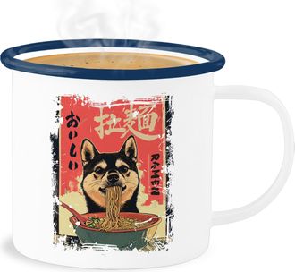 Shirtracer Emaille Becher Blechbecher - Ramen Nudeln Hund Japan I Anime Geschenke Manga Geschenk Kawaii Geschenke Cute Stuff Y2K I Japanese Shiba Inu Geschenk - 