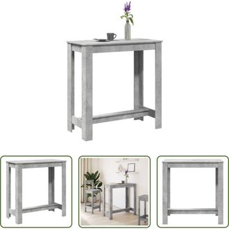 vidaXL Bois ding&eacute;nierie - Table de bar gris b&eacute;ton 102x50x103,5 cm bois ding&eacute;nierie