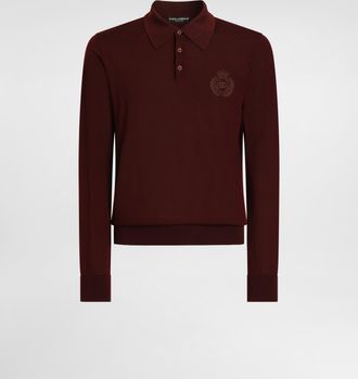 Dolce & Gabbana Knit Polo Shirt With Embroidery - Mann Strickwaren 44