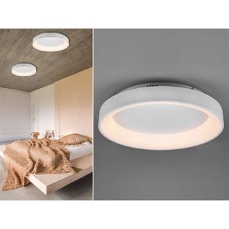 Trio Leuchten Gro&szlig;e led Deckenleuchte girona Wei&szlig; mit Fernbedienung & Dimmer, &oslash; 60cm