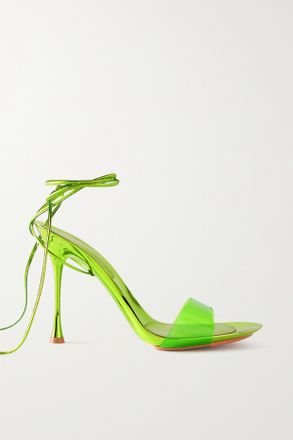 Gianvito Rossi Sandales En Cuir Et En Pvc Spice Glass 95 - Vert
