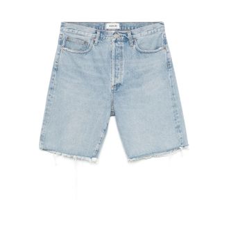 A Gold E Blaue Jeans mit Knopfleiste und Fransensaum - - Shorts - Herren - Blau - W29