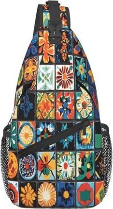 Generic Sacoche Port&eacute; &eacute;paule Fleur mandala marocaine Antivol Sacs Poitrine L&eacute;ger Sac &agrave; Dos De Voyage pour Voyage Cyclisme Homme