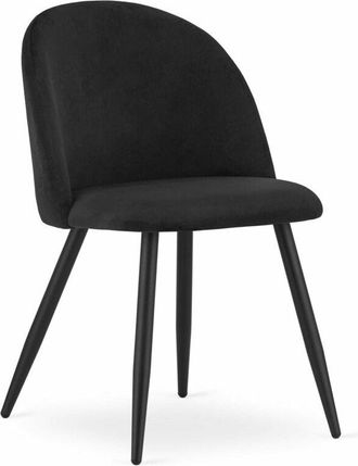 Private Label Chaise Valora Bello en velours noir avec pieds en m&eacute;tal