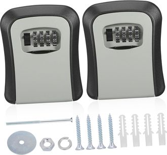 Soimiss 2 S&auml;tze Wandmontierter Schl&uuml;sselbox Wetterfest Robust mit Zahlenschloss Gro&szlig;er Stauraum f&uuml;r Schl&uuml;ssel Karten und Kleine Gegenst&auml;nde Vielseitiger Schl&uuml;