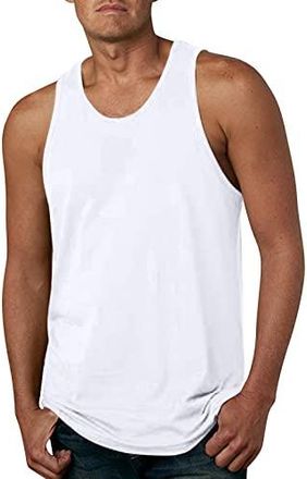 Generic Débardeurs décontractés pour homme, gilet dété léger de couleur unie, gilet basique respirant et confortable, t-shirt sans manches à col rond, gilet d