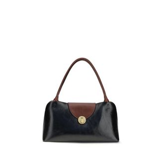 Versace Two-Tone Calf Leather Shoulder Bag - Black