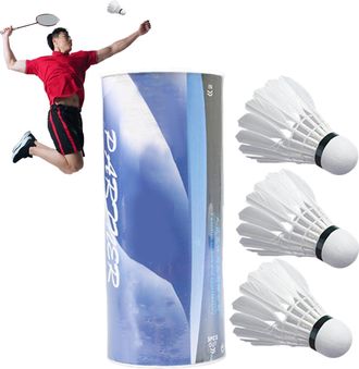 Generic Badmintonball mit hoher Geschwindigkeit - Badminton-Badminton-B&auml;lle, professionelles f&uuml;r den Innenbereich | Praxis f&uuml;r Teenager, wei&szlig;er Hochgeschwindi