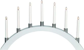 Best Season Star LED-Fensterleuchter Tall-Bow, 7-flammig, Holz/Metall, 40 x 67 cm