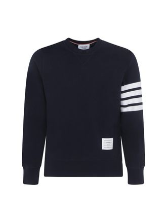 Thom Browne Mens Cotton Sweatshirt Navy Sweatshirts Sweater