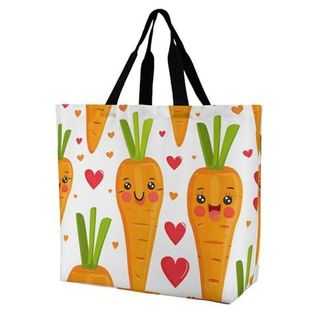 Generic Carotte En Style Dessin Anim&eacute; Sac A Main Femme R&eacute;utilisable Tote Bag Grand Sac Fourre-Tout Pour Universit&eacute; Voyage Gym