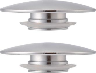 HUI JIN Spülbeckenloch-Abdeckung, Messing, poliertes Chrom, Pop-Up-Duschabtropfer, 2 Stück