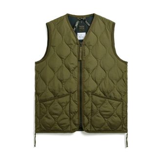 TAION Military-Style V-Neck-Weste mit Rei&szlig;verschluss - - Jackets - Herren - Gr&uuml;n - L