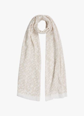 Tommy Hilfiger Foulard imprim&eacute; &agrave; bord effiloch&eacute; en coton m&eacute;lang&eacute;