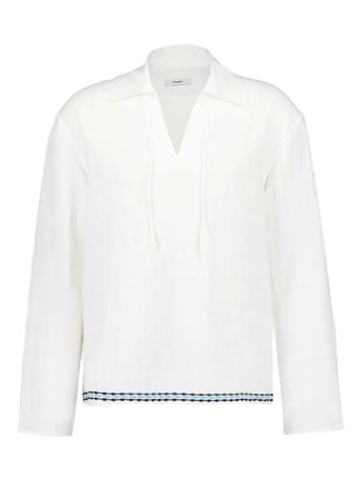 Commas chemise à col noué - Blanc