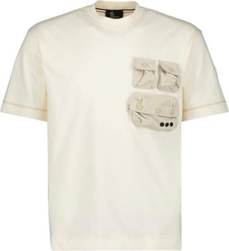 Moncler Homme, Tops, Beige, Taille: M T-shirt Beige avec Poches Printemps-&Eacute;t&eacute; 2025