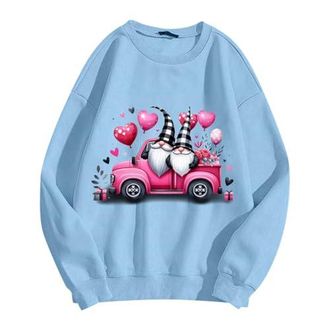 Generic 2026 Sweat-shirt &agrave; col rond pour homme et femme pour la Saint-Valentin, bleu ciel, S