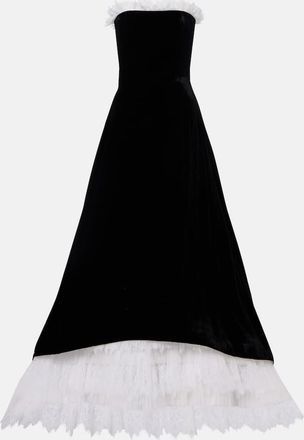 Costarellos Bustier-Robe Laurette aus Samt mit Spitze