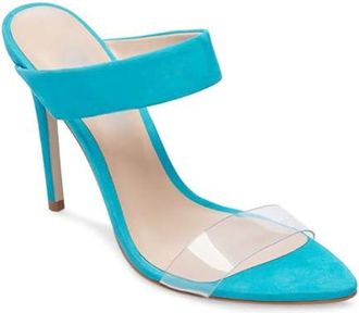 Generic Sandales à Talons Aiguilles et Bout Pointu pour Femme, Mules à Enfiler, en Daim à Bride arrière pour lété Transparentes, pour Le Bureau ou Les soirées