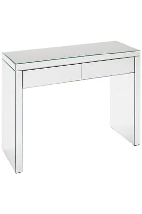 MID.YOU Mid.you Konsolentisch, Klar, Glas, Holzwerkstoff, 2 Schubladen, 35x76x100.5 cm, Wohnzimmer, Wohnzimmertische, Konsolentische