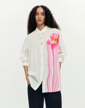Desigual Gloss Flower - Hemd in Wei&szlig;