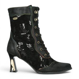 Laura Vita Laura Vita Damen-Gothic-Victorianische Schwarze Lederschuhe mit Absatz - Oanelo-03