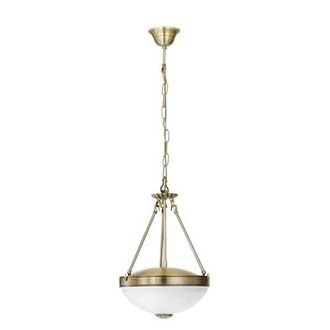 Eglo Suspension Savoy, lampe suspendue vintage &agrave; 2 flammes, style rustique, en m&eacute;tal coul&eacute; brun, verre satin&eacute; blanc, lampe de table &agrave; manger, lampe de salo